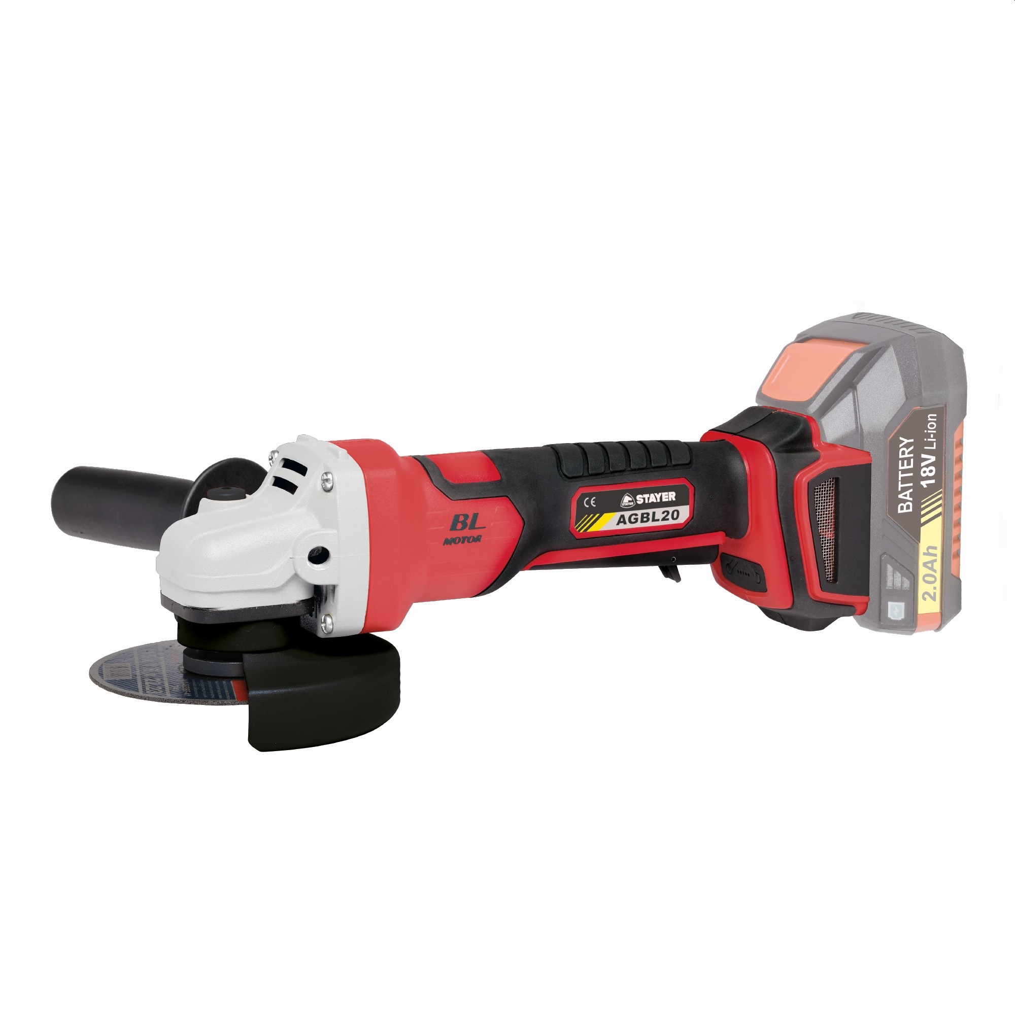 AMOLADORA ANGULAR PROFESIONAL Ø115MM A BATERÍA 18V AGB L215 + BATERÍA 5.0AH + CARGADOR + BOLSA ...